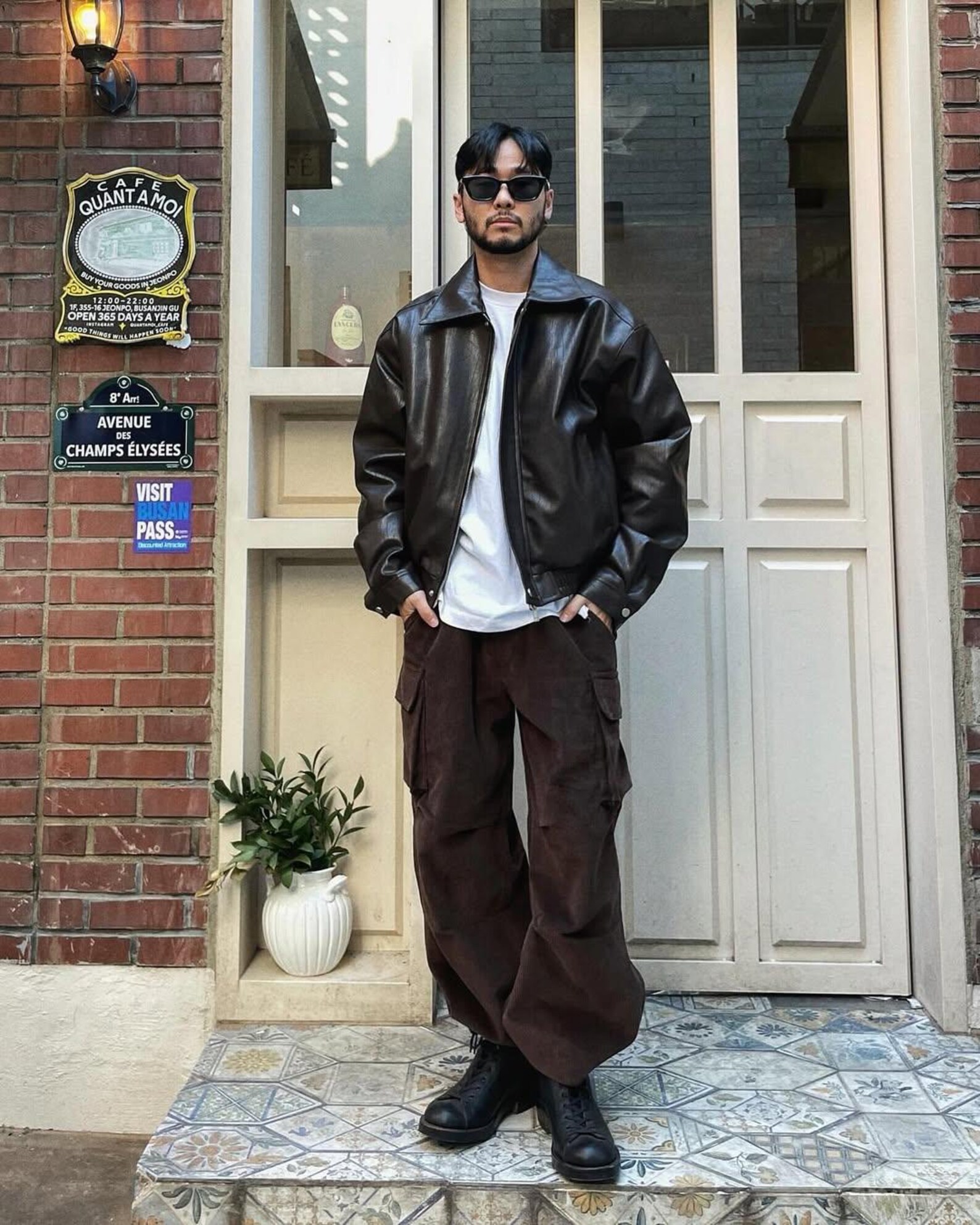 90s Style Oversized Black Leather Jacket Vintage Leather Coat Loose Fit ...