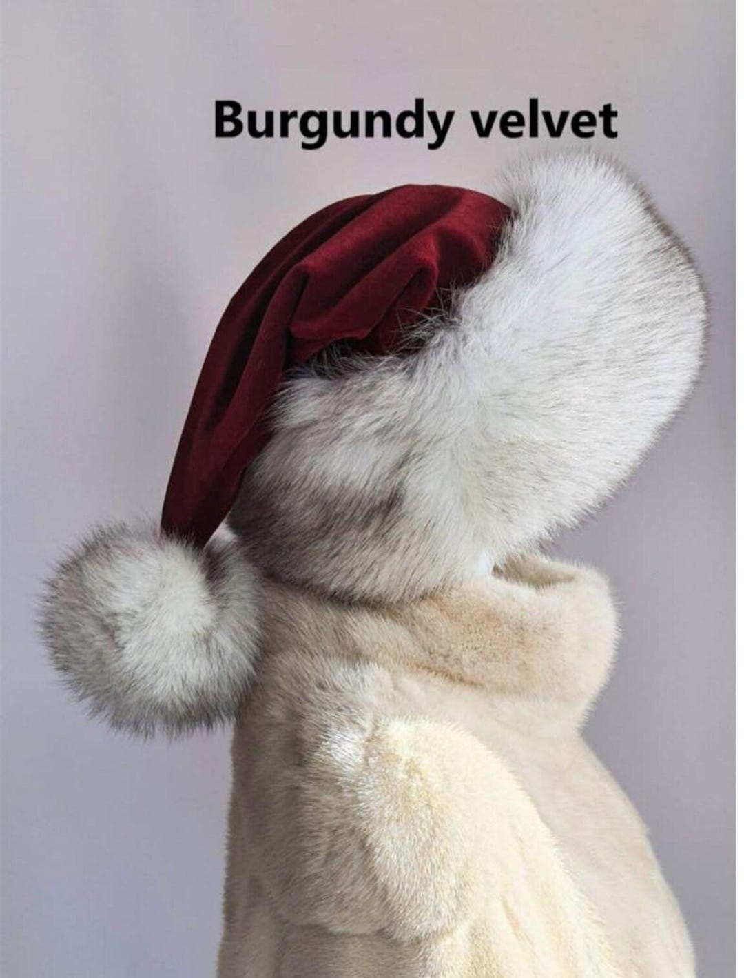 Clark Griswold Santa Hat, Luxury Handmade Red Velvet With White Fox Fur ...