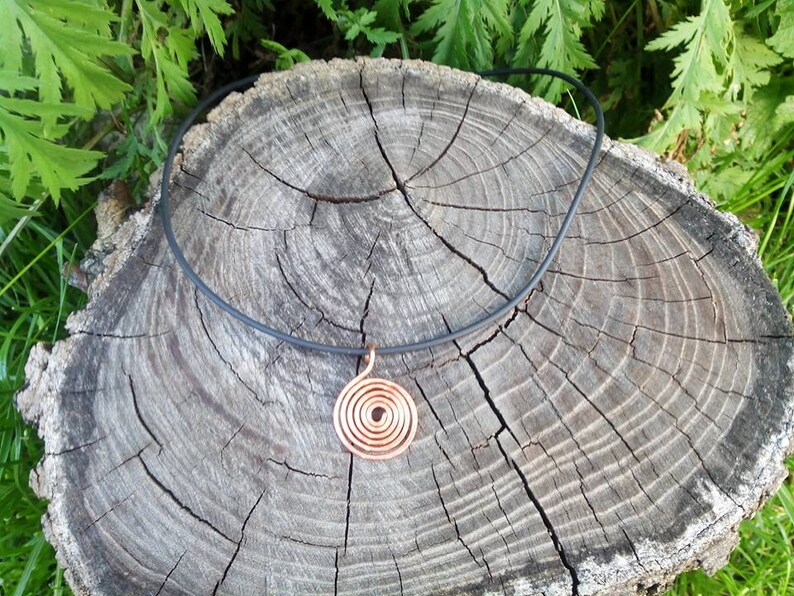 Spiral Copper Pendant Necklace - Etsy