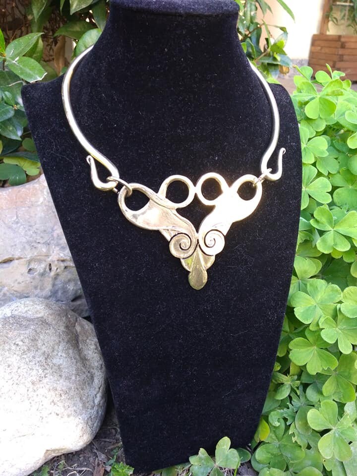 Brass Torque Necklace | Etsy