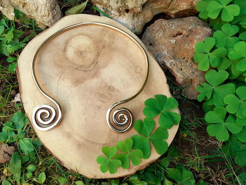 Spiral Brass Torque - Etsy