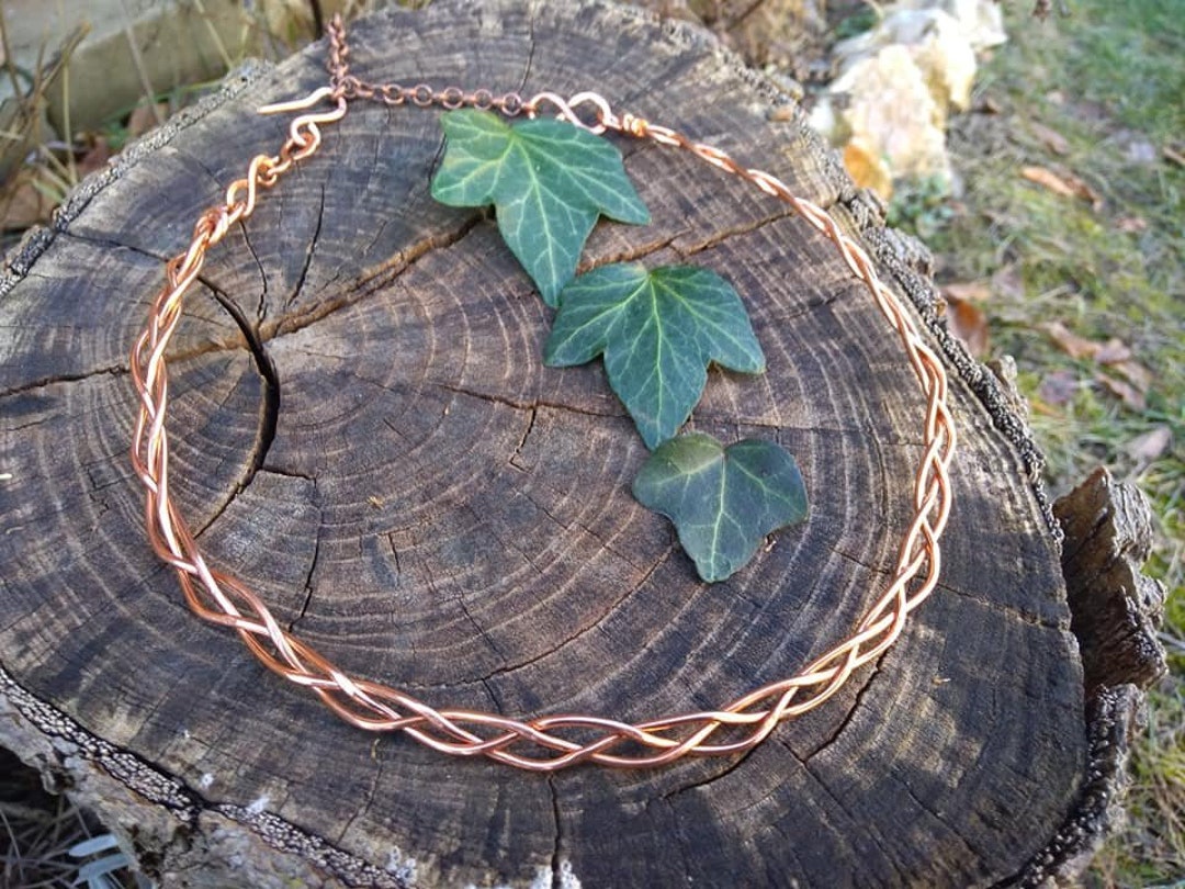 Celtic Copper Braided Necklace - Etsy