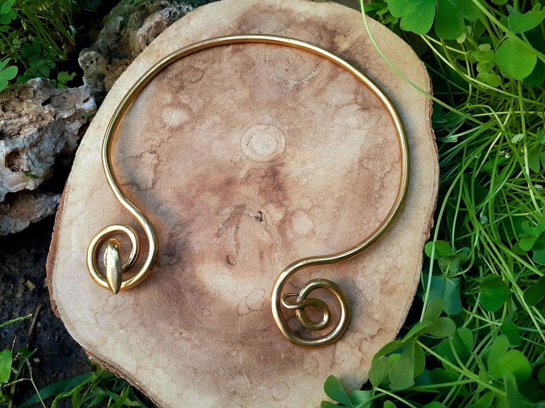 SNAKE TORQUE Necklace -brass - Etsy