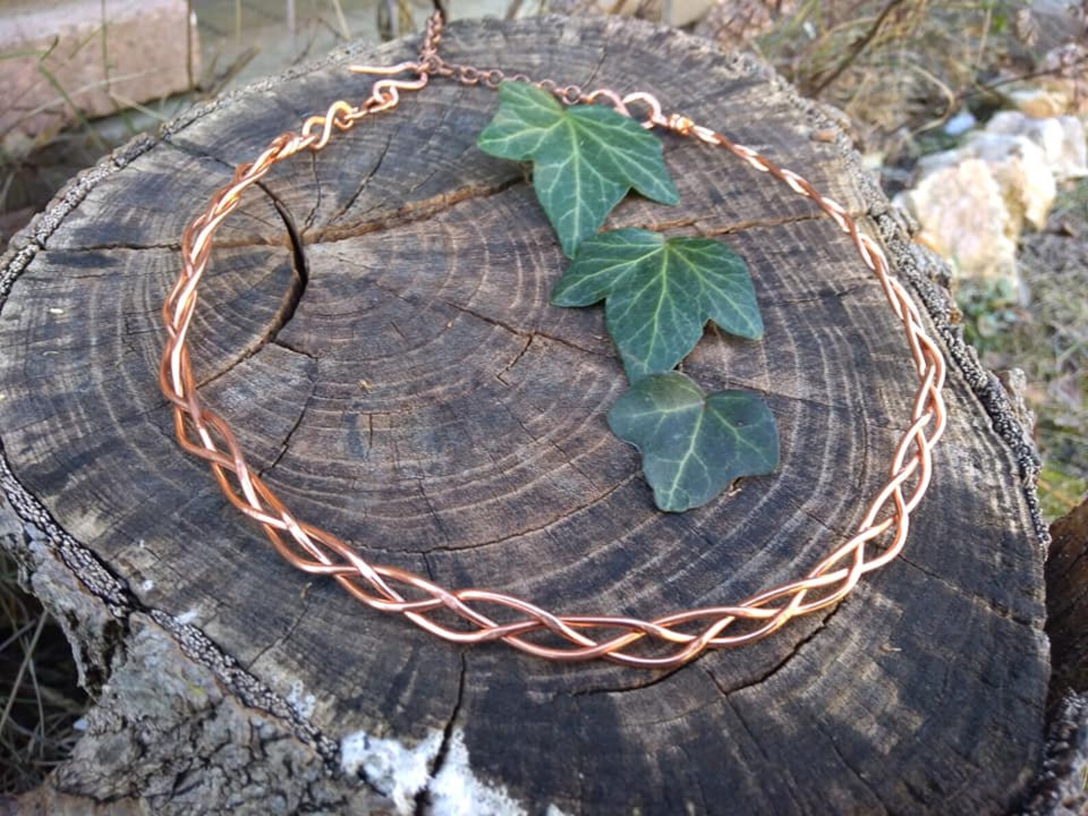 Celtic Copper Braided Necklace - Etsy