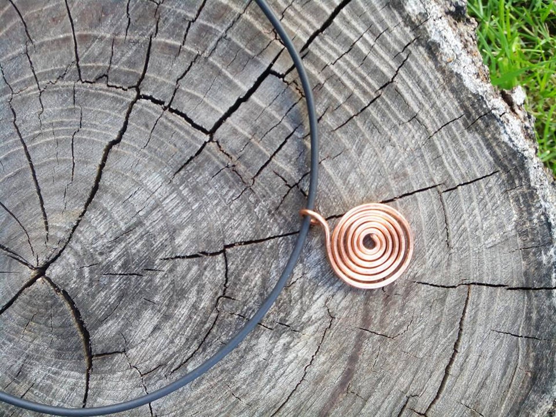 Spiral Copper Pendant Necklace - Etsy