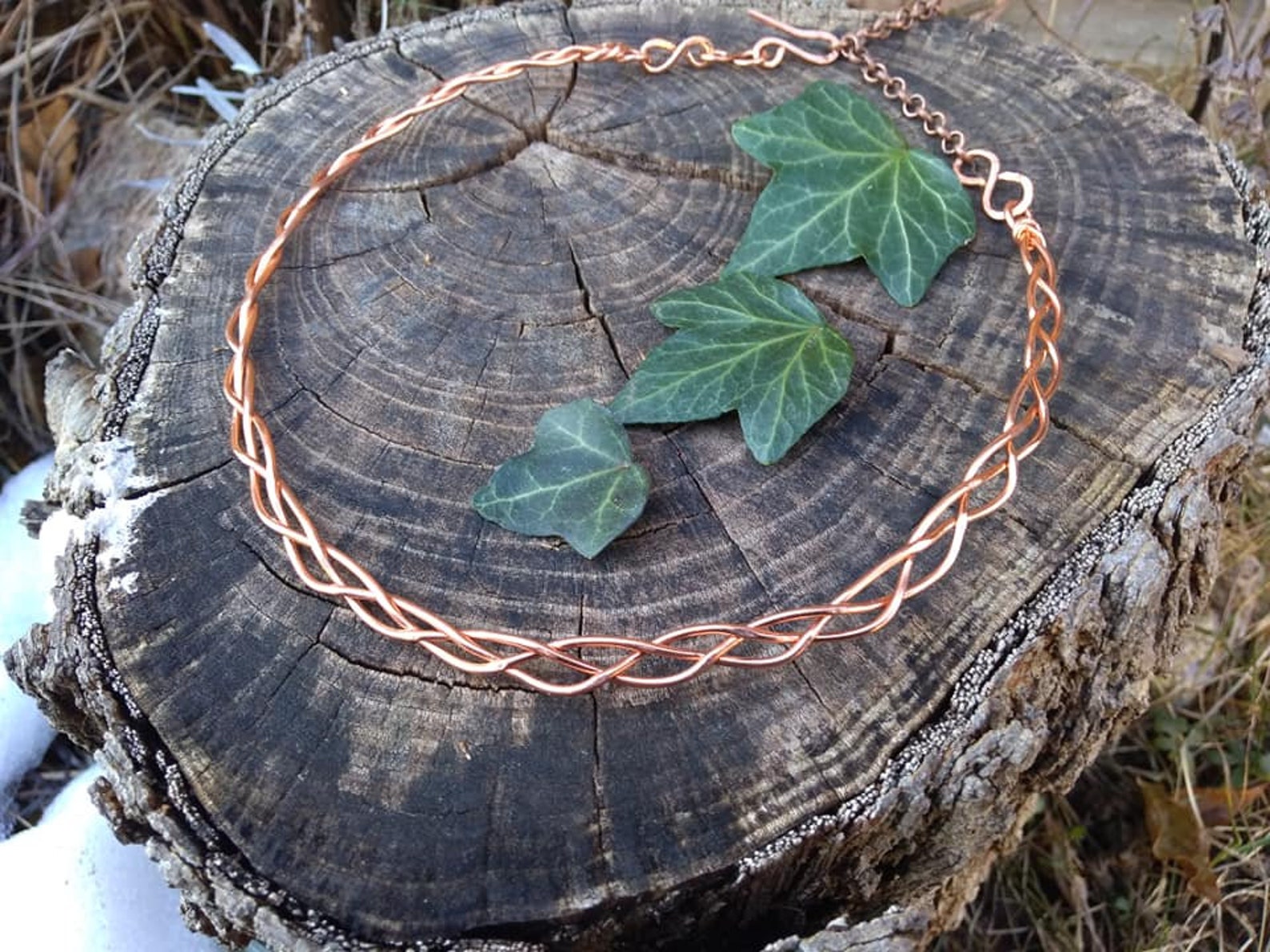 Celtic Copper Braided Necklace - Etsy