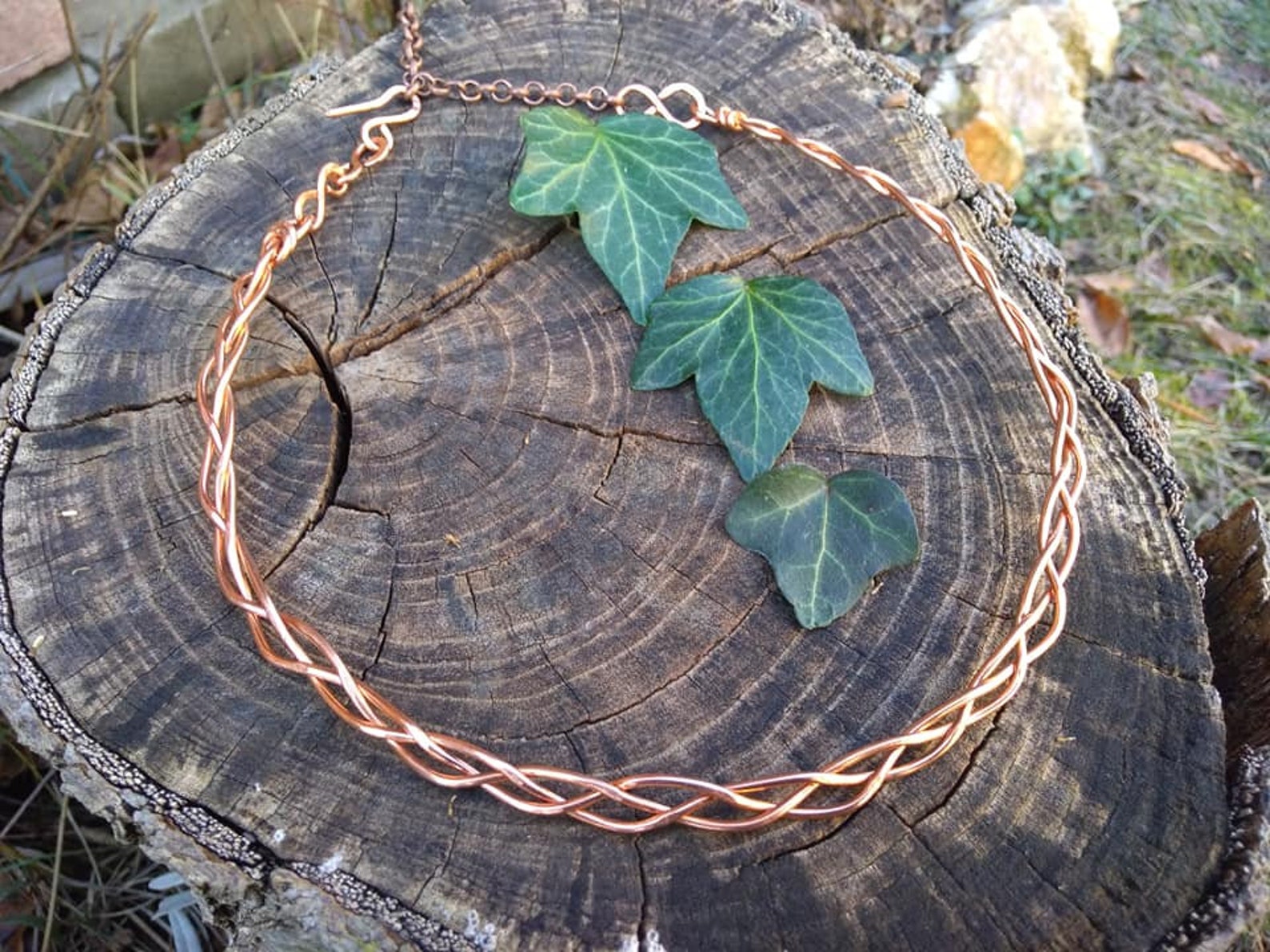 Celtic Copper Braided Necklace - Etsy