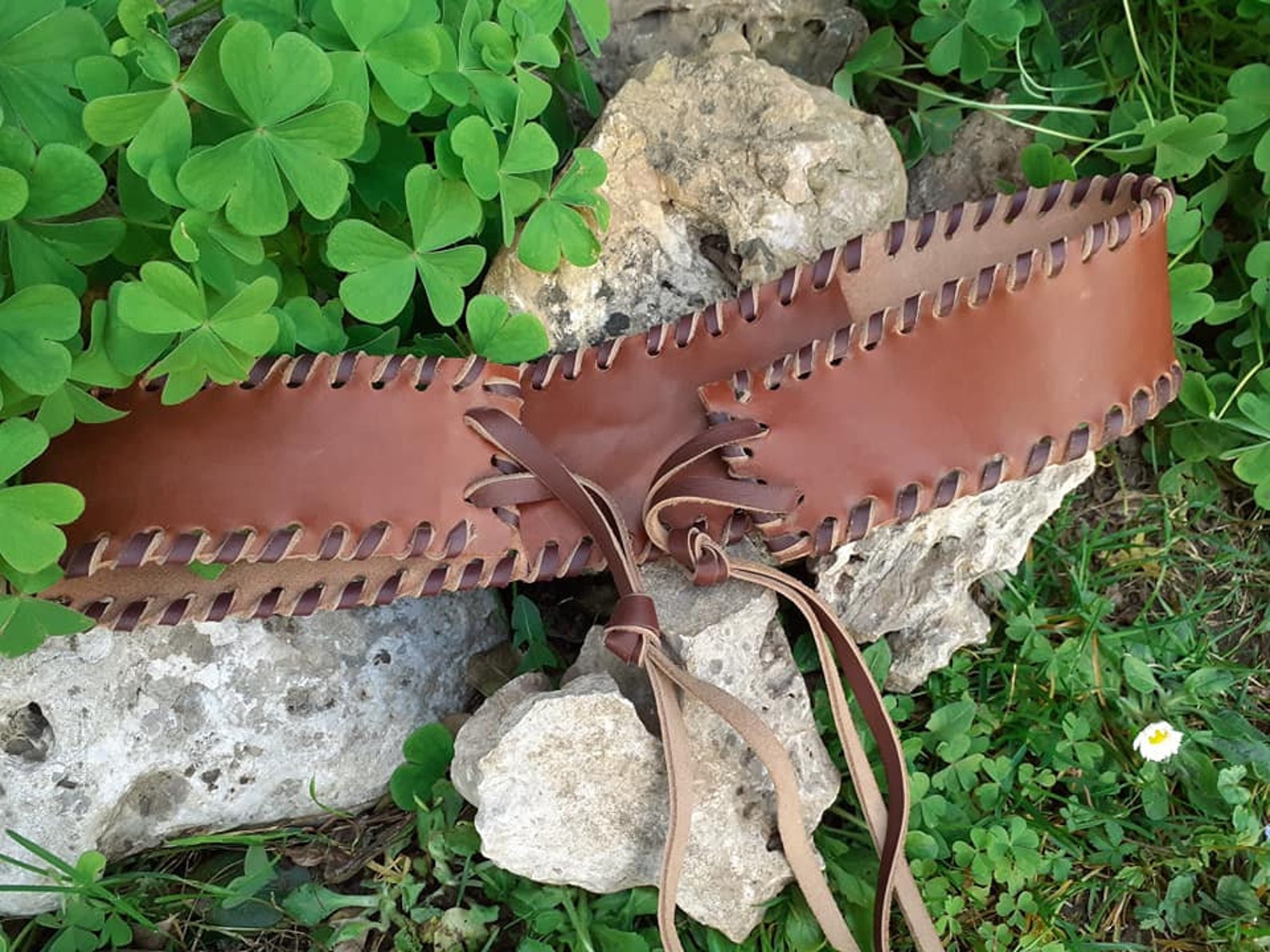 Leather Belt With Celtic Knot Decoration - Etsy