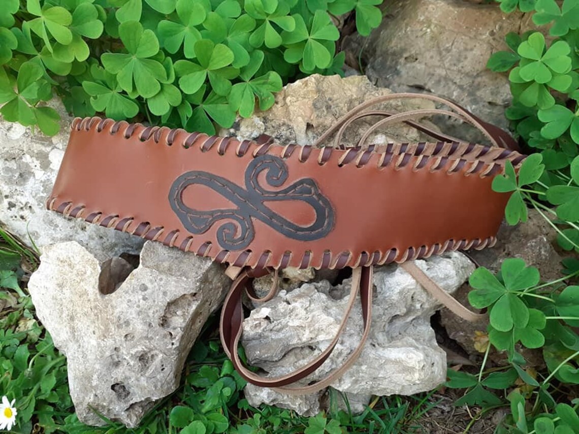 Leather Belt With Celtic Knot Decoration - Etsy