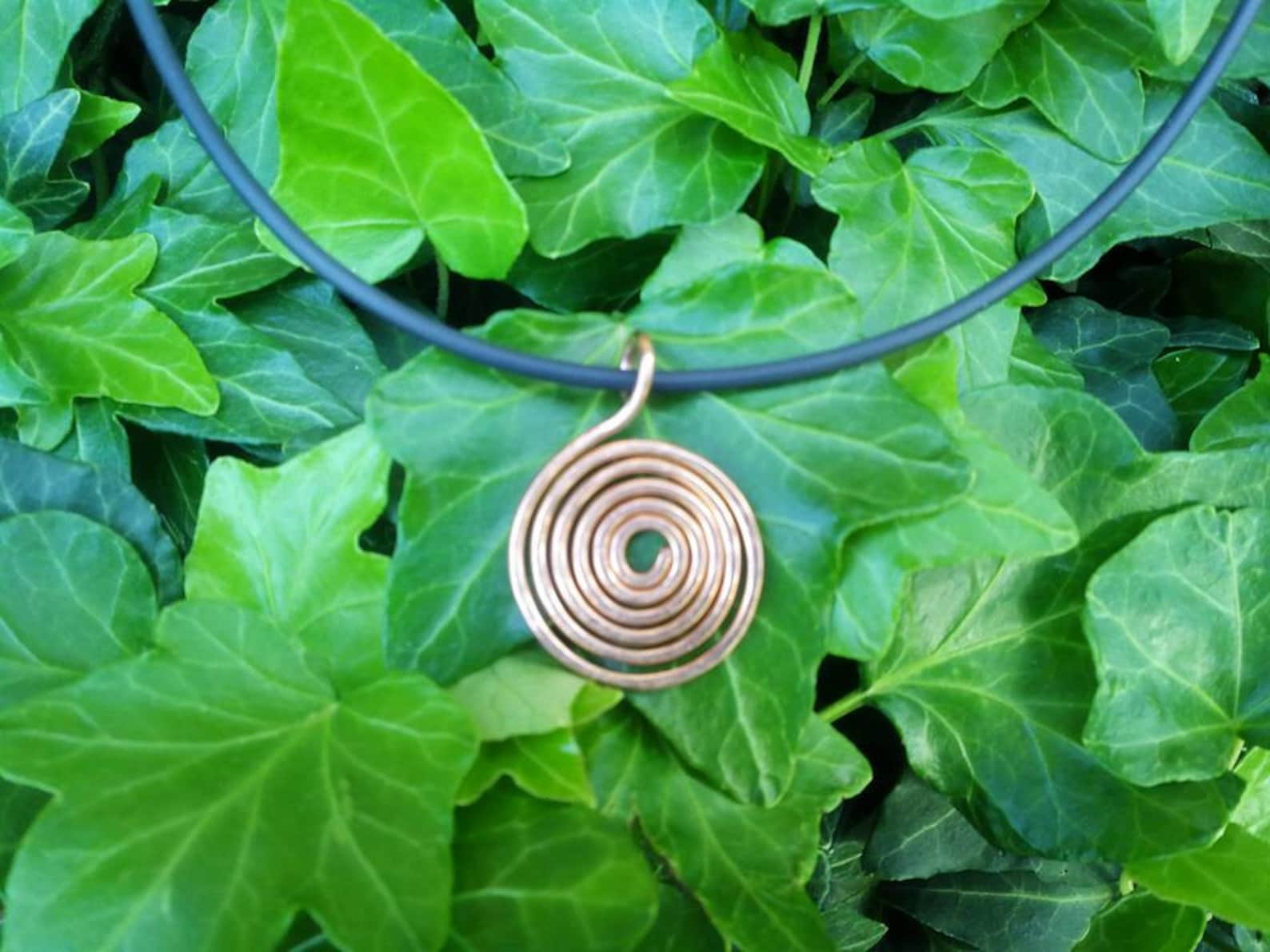 Spiral Copper Pendant Necklace - Etsy