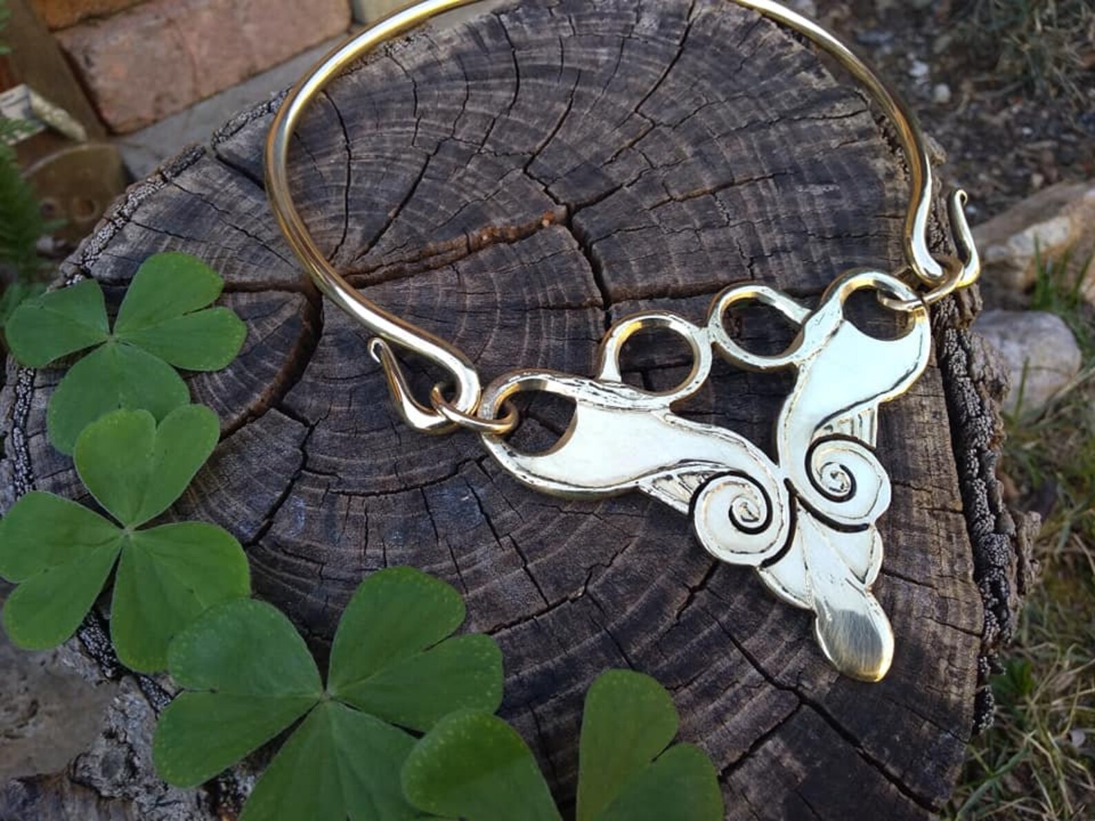 Brass Torque Necklace | Etsy