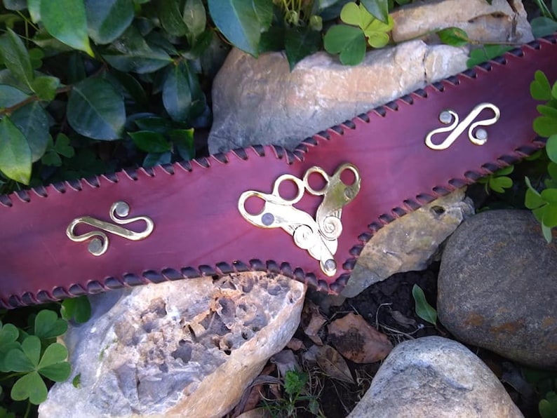 Leather Belt With Brass Decoration - Etsy
