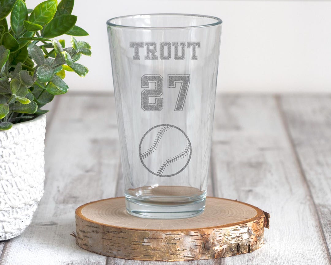 Custom Baseball Jersey Pint Glass - Etsy