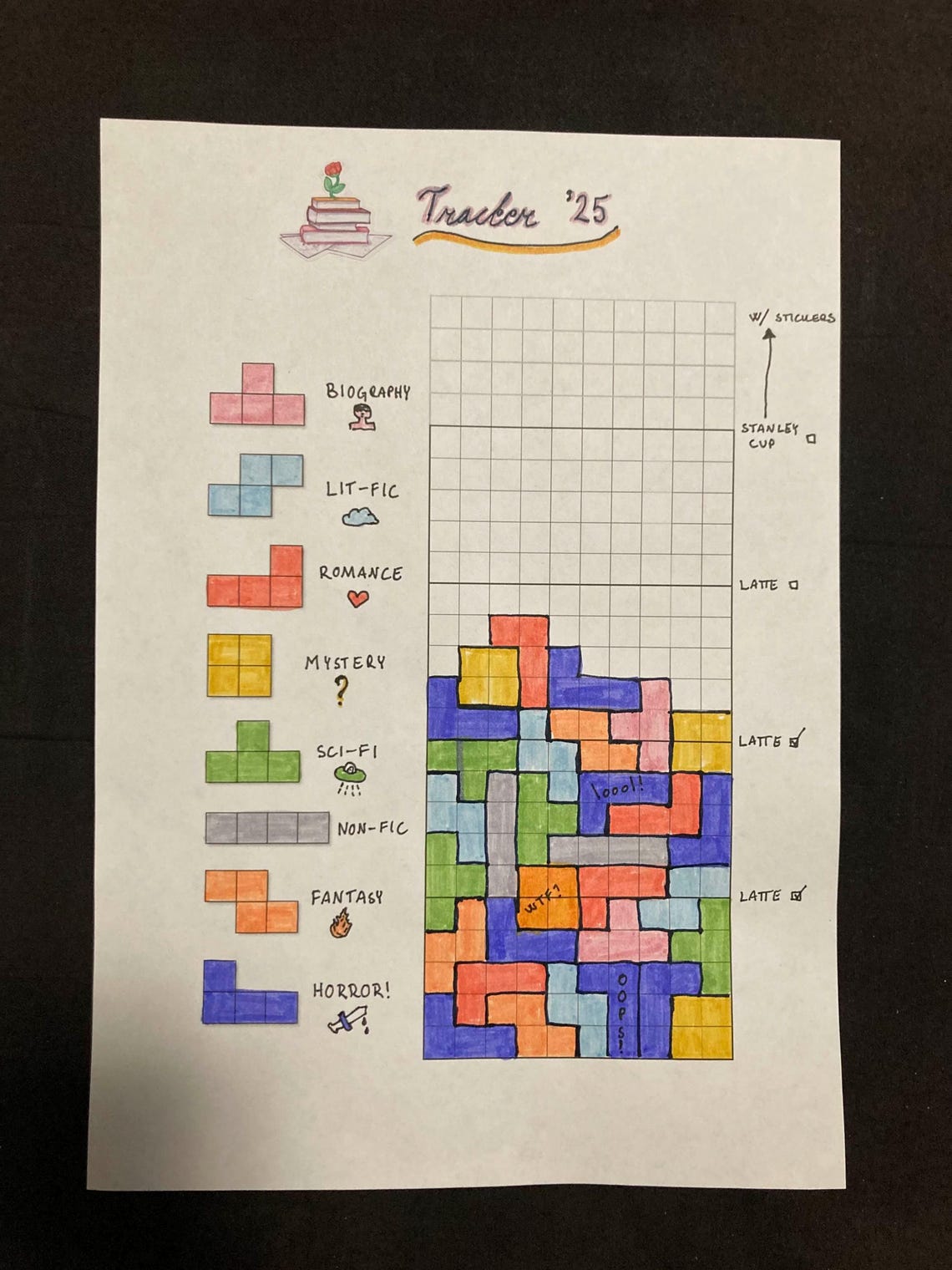 Printable Tetris Tracker Bundle - Minimal and Functional - Several ...