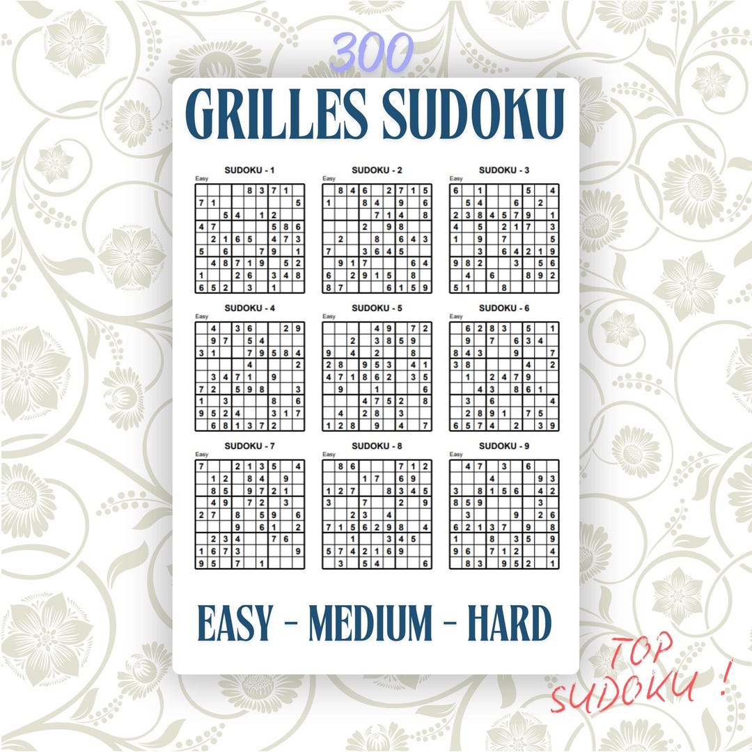 300 Printable Sudoku Puzzles Easy to Hard PDF Download Sudoku Puzzles ...