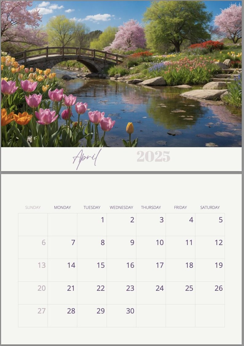 2025 Calendar Printable, Cute Calendar 2025, Wall Calendar PDF ...