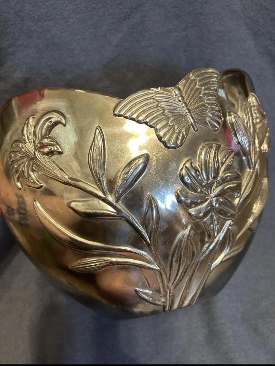 Lenox Aluminum Butterfly Meadow Flowers 12'' Salad Centerpiece Serving ...