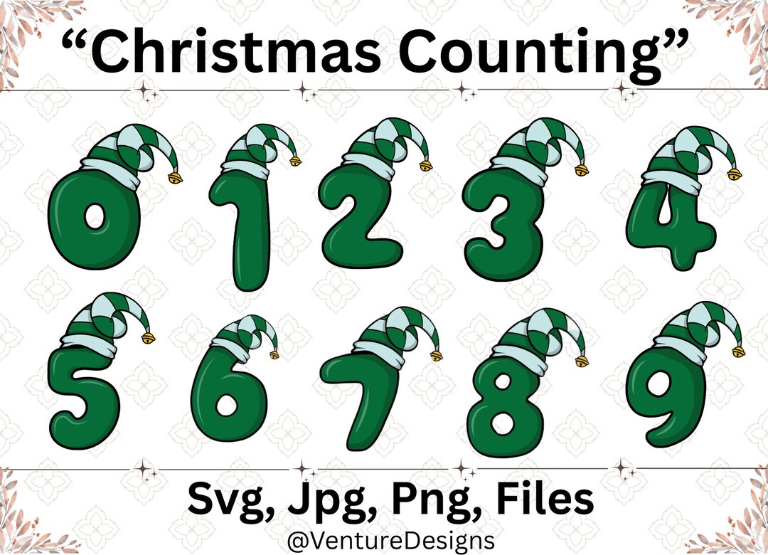 Christmas Counting Svg Bundle, Christmas Countdown, Christmas Clipart ...