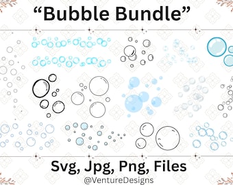 Bubbles SVG Bundle, Blowing Bubbles SVG, Soap Bubbles, Vector, Png, Svg ...