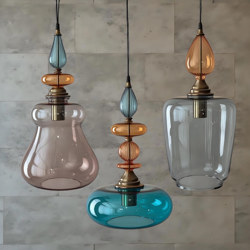 Blown Glass Chandelier - Etsy