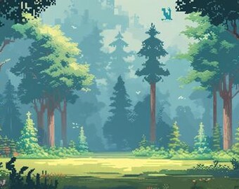 5 Moonlit Sky Themed Pixel Art Backgrounds Landscape for Iphone ...
