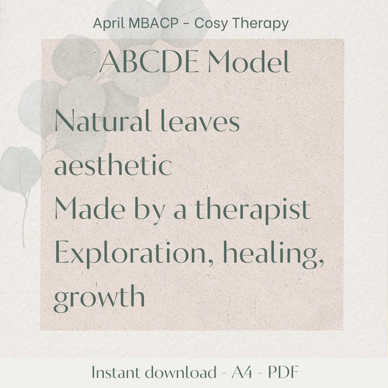 ABCDE Model CBT Aesthetic Worksheet, DBT, Leaves Aesthetic - Etsy