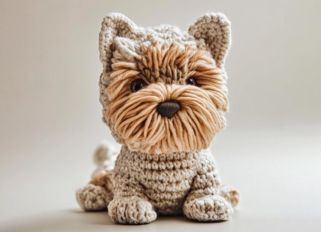 Crochet Yorkie Dog Plush – Handmade Amigurumi Yorkshire Terrier ...