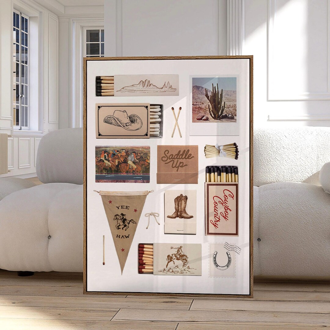 Western Themed Matchbox Print - Digital Download - Country Themed Decor ...