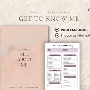 Get to Know Me Printable, Editable Coworker Questionnaire, All About Me ...