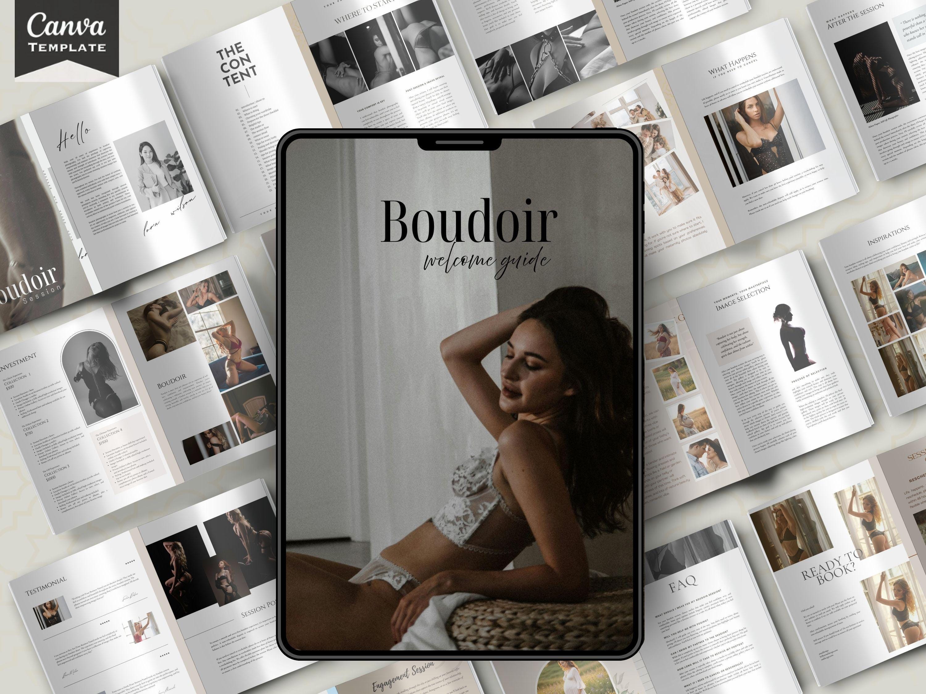 Editable Pre Written Boudoir Session Guide, Canva Template Boudoir ...
