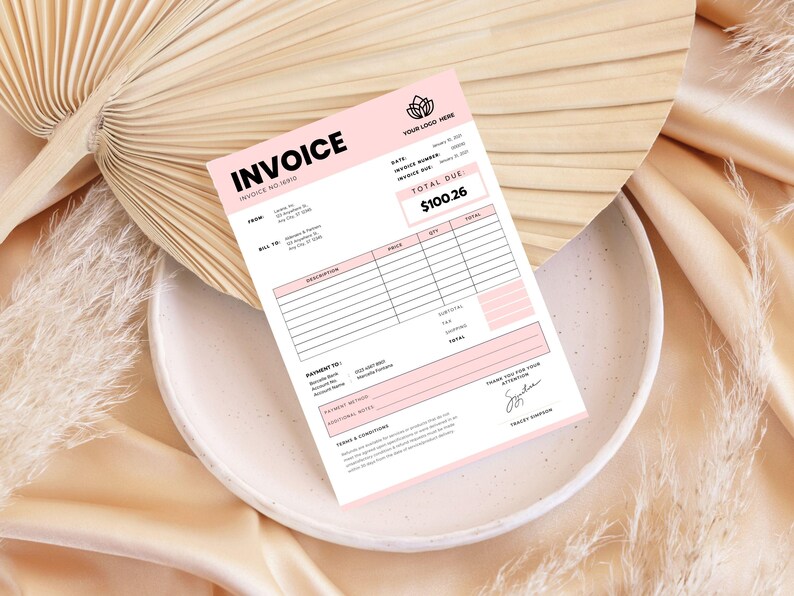 Simple Minimalist Invoice Template,professional Invoice, Bakery Invoice ...
