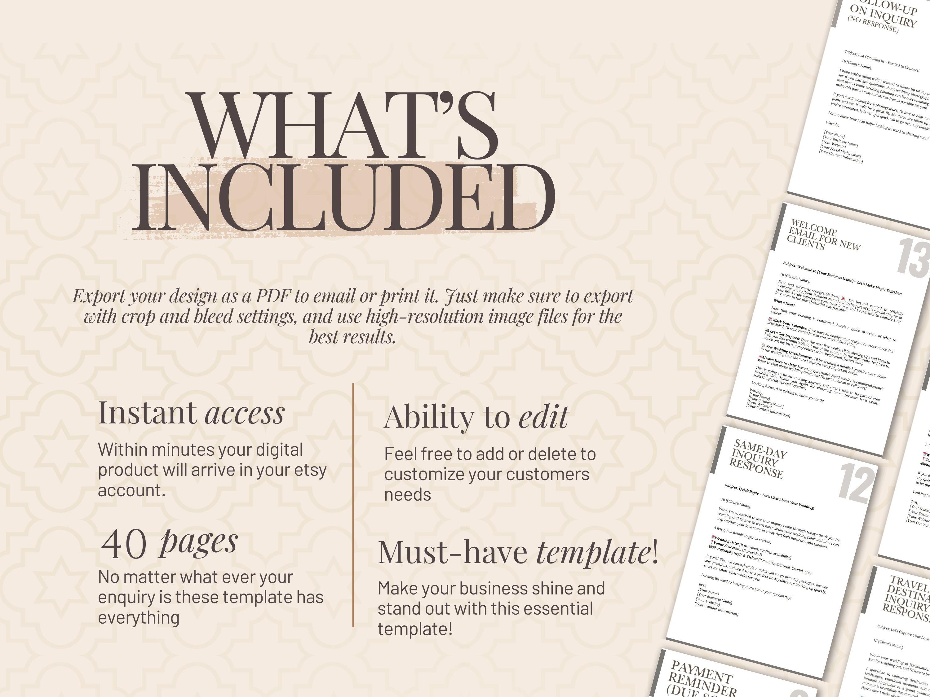 Pre Written Professional Email Templates for Photographers, Wedding ...