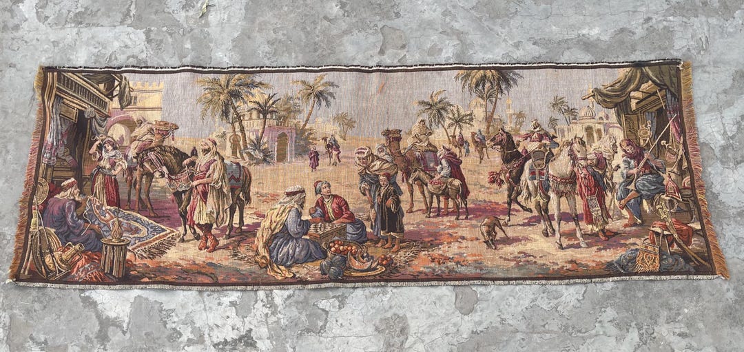 Colorful Arab Culture Tapestry: Vintage French-style Wall Decor (143 X ...
