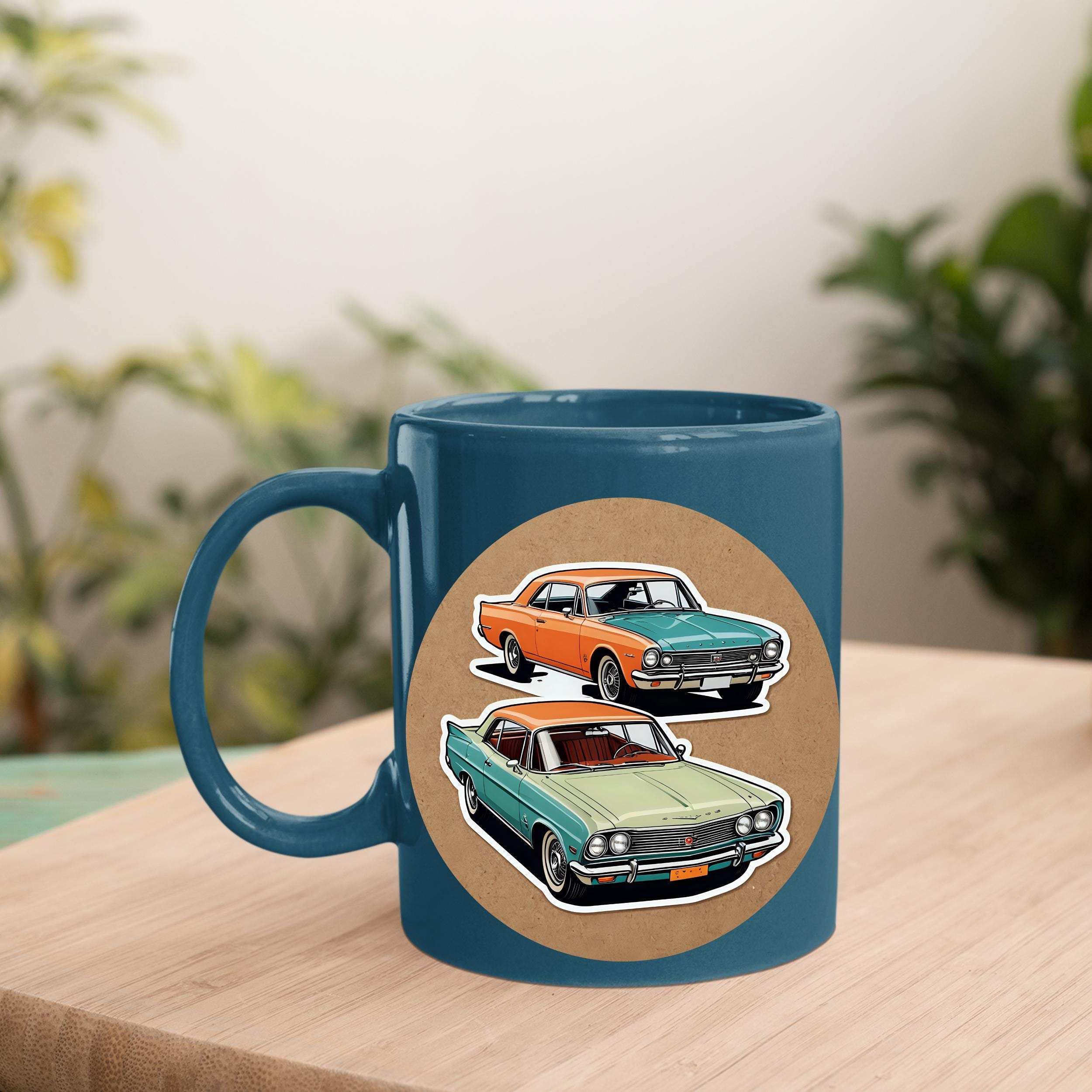 Retro Car Sticker Pack - 10 Printable Pngs - Classic Auto Decals ...