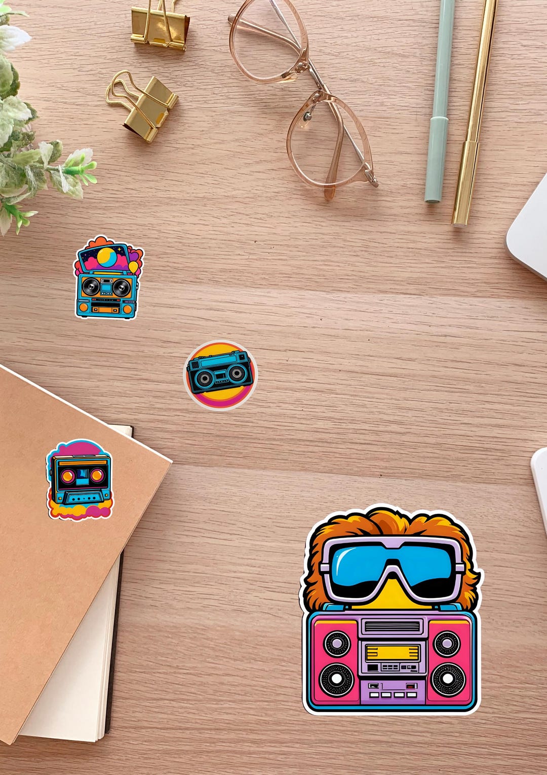 Limited Edition Retro Boombox Sticker Pack | Exclusive 5-piece Vintage ...