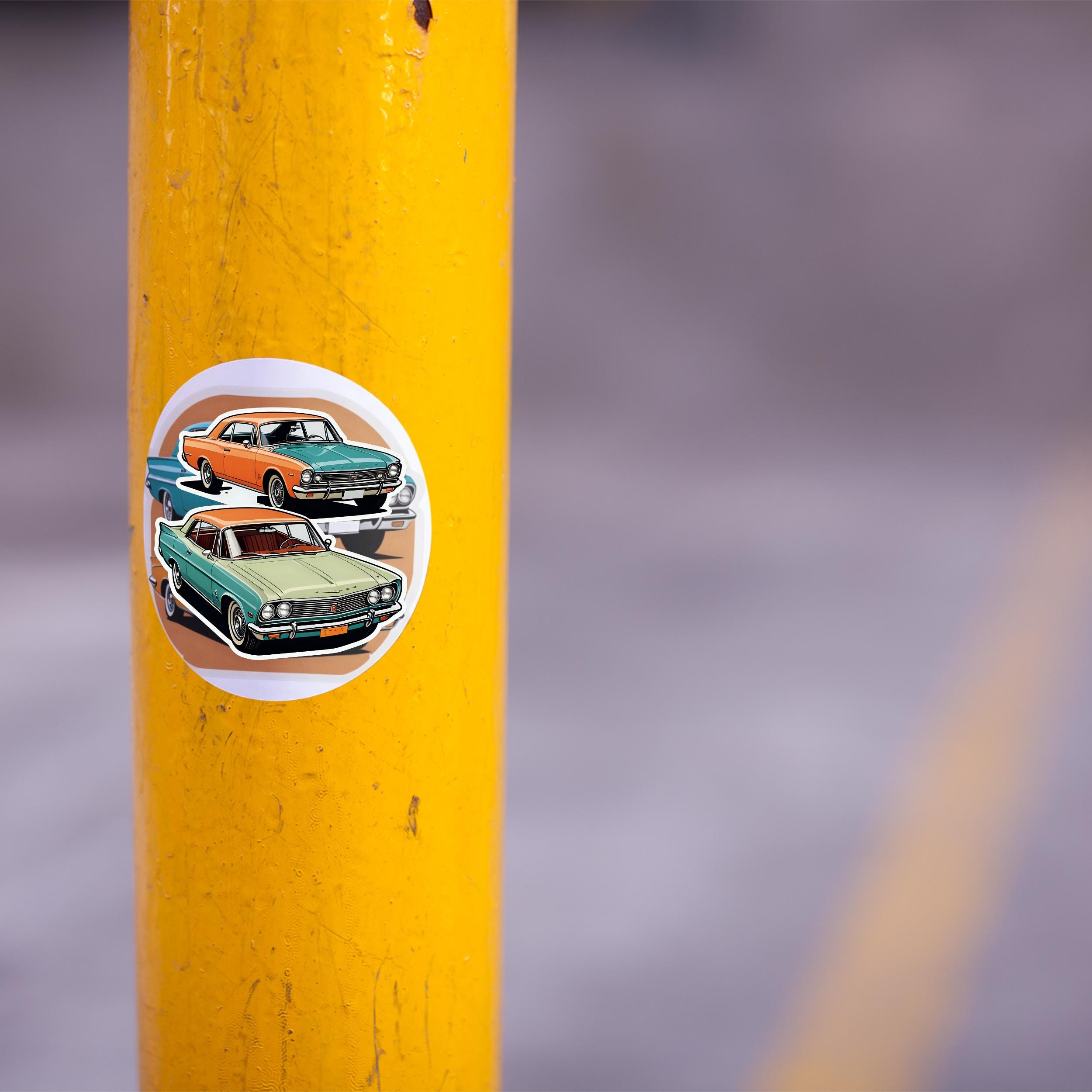 Retro Car Sticker Pack - 10 Printable Pngs - Classic Auto Decals ...