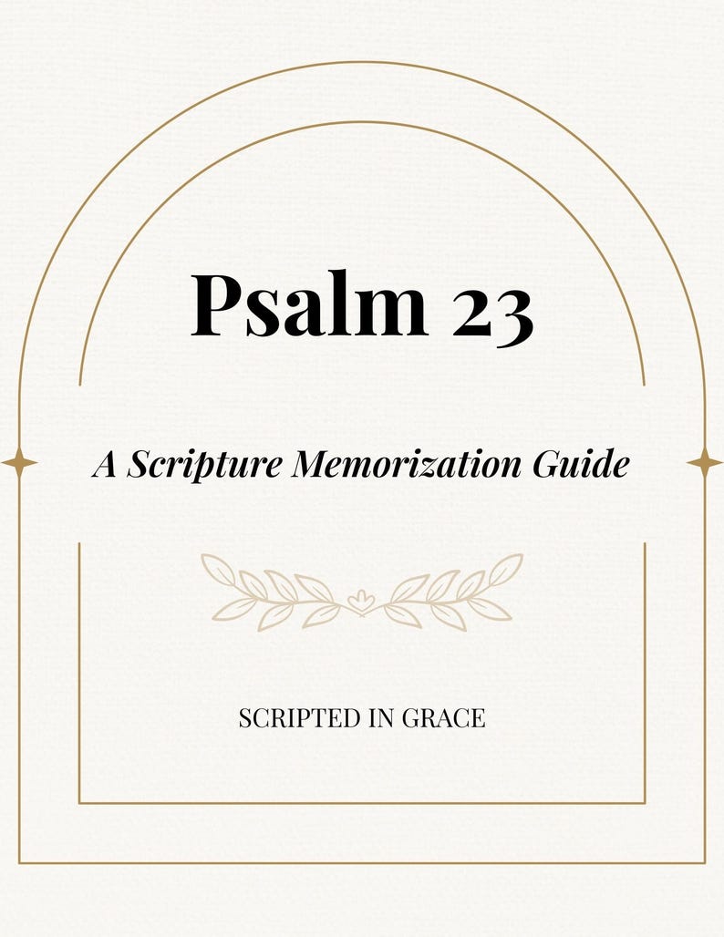 Psalm 23 Scripture Memory Cards / Bible Verse Memorization / Christian ...