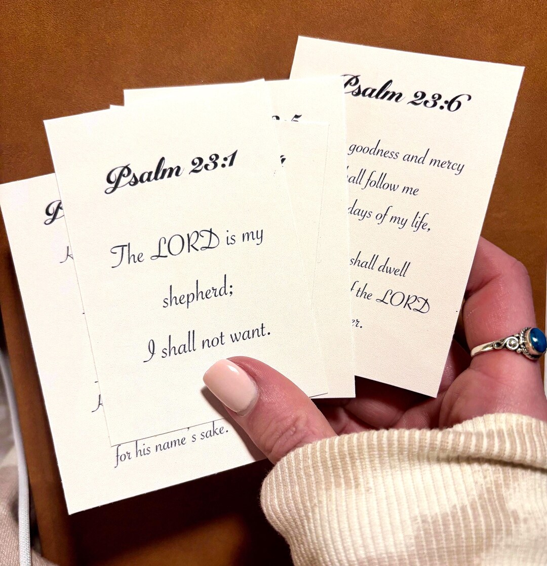 Psalm 23 Scripture Memory Cards / Bible Verse Memorization / Christian ...