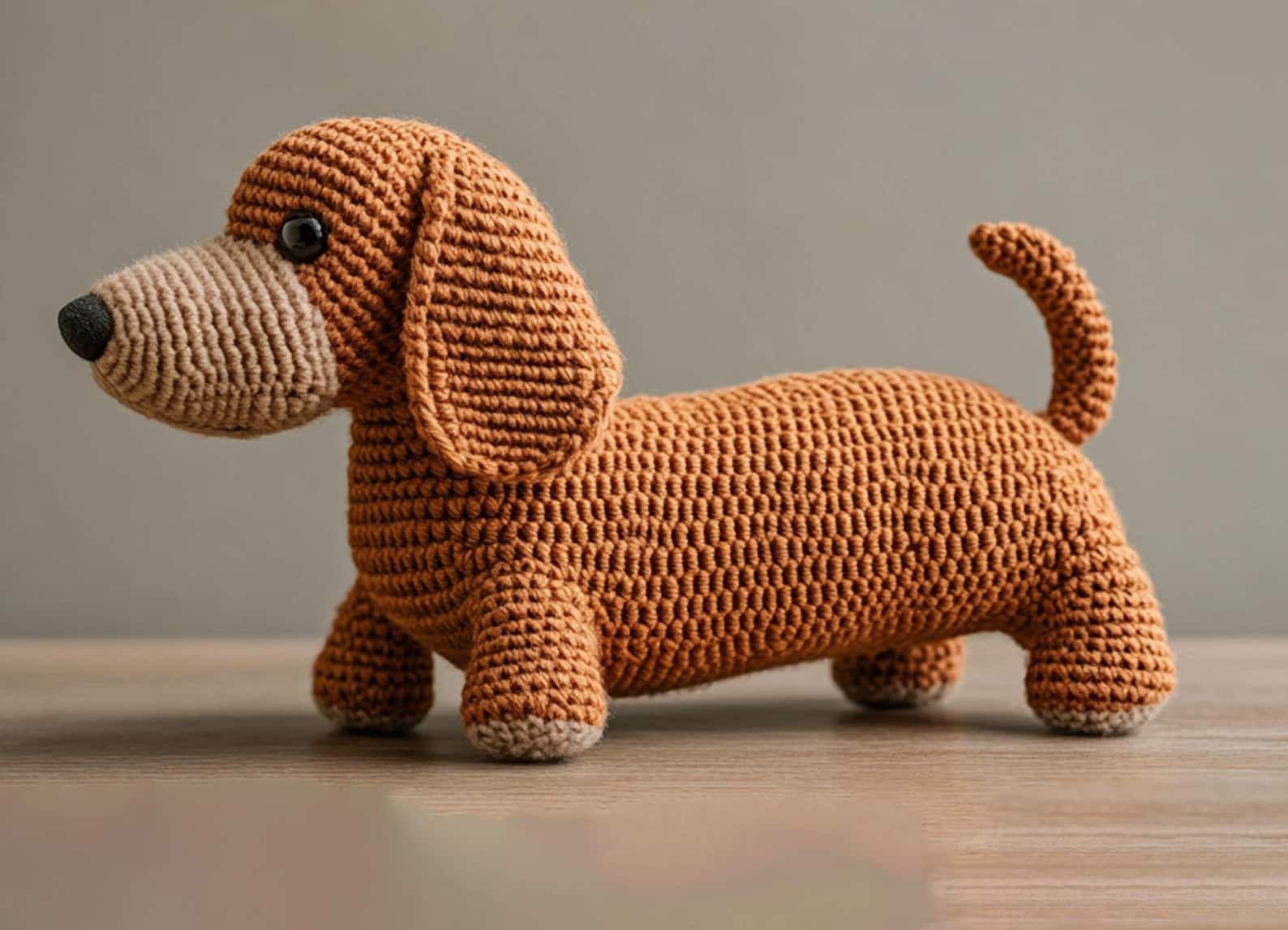 Amigurumi Sausage Dog Plush – Crochet Dachshund Puppy Toy – Handmade ...
