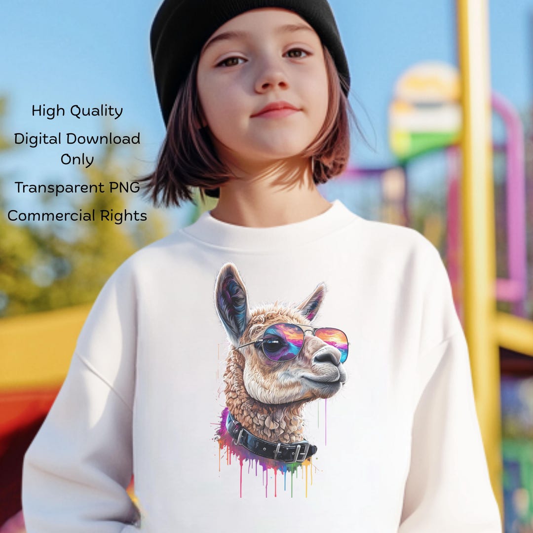Llama Lover Gift PNG Digital Download, Cool Llama With Sunglasses ...