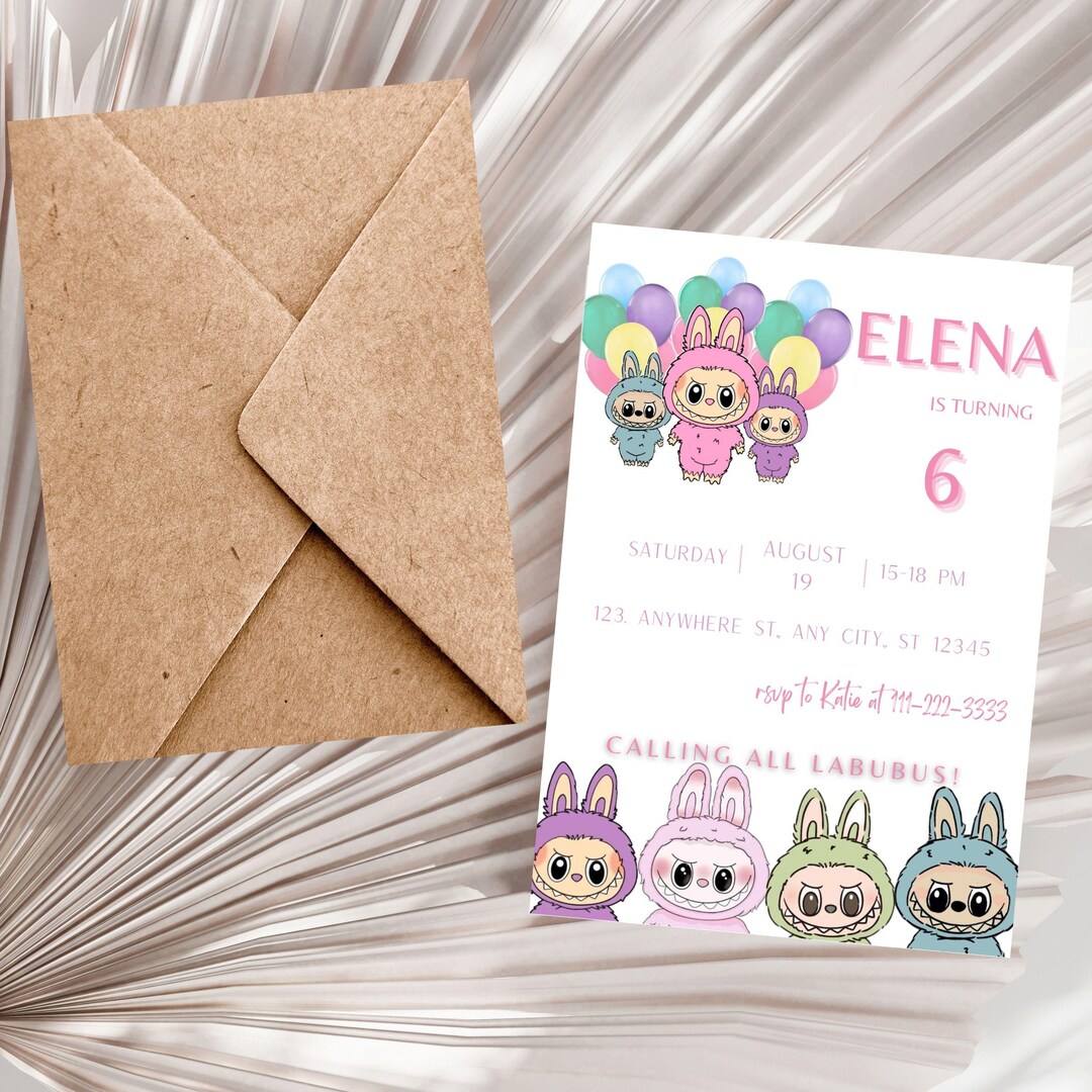 Labubu Birthday Party Invitation, Labubu Birthday Party, Invitation ...