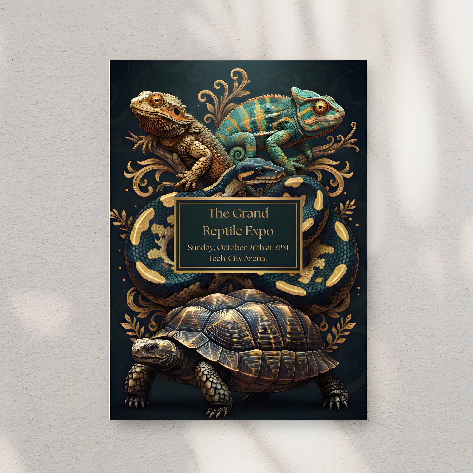 Exotic Reptile Party Invitation Template, Editable Pet Birthday ...