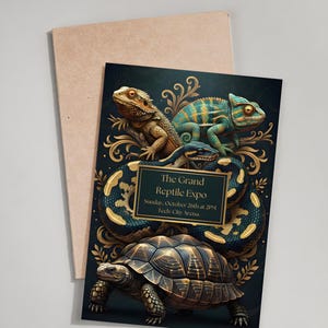 Exotic Reptile Party Invitation Template, Editable Pet Birthday ...