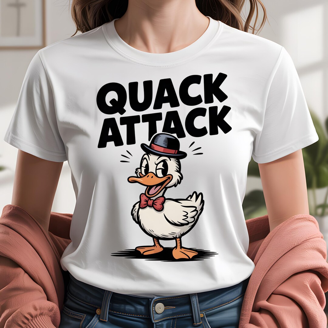 Funny Duck Cartoon Art Print – Quack Attack Retro Duck Illustration With Hat and Bow Tie ...