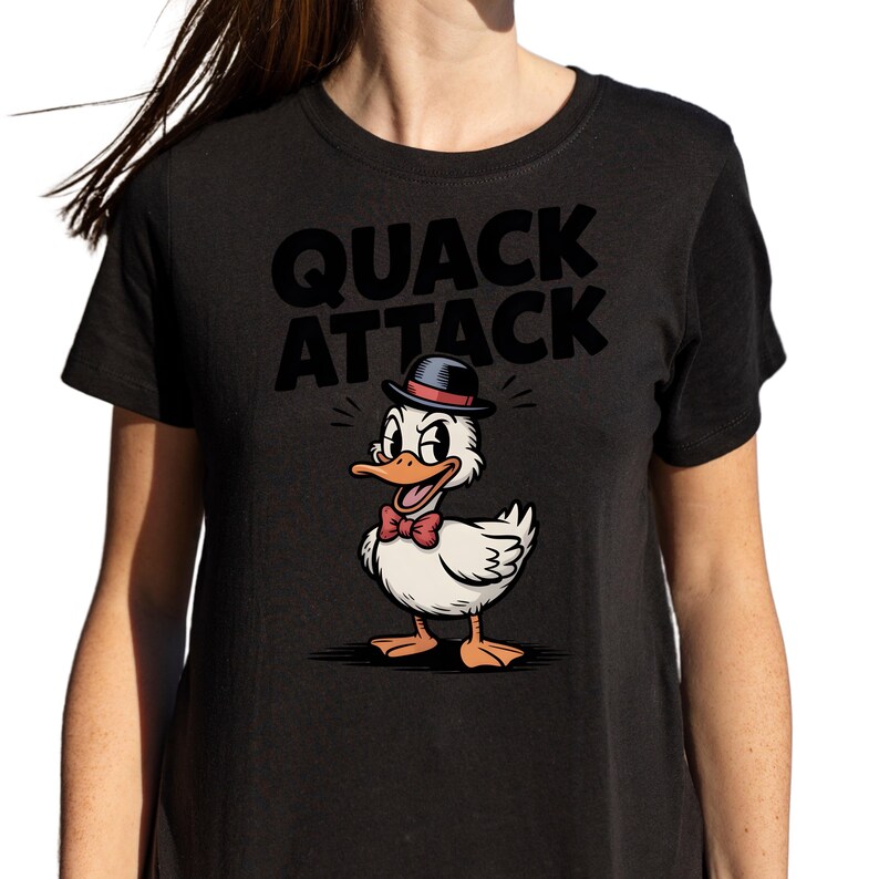 Funny Duck Cartoon Art Print – Quack Attack Retro Duck Illustration With Hat and Bow Tie ...