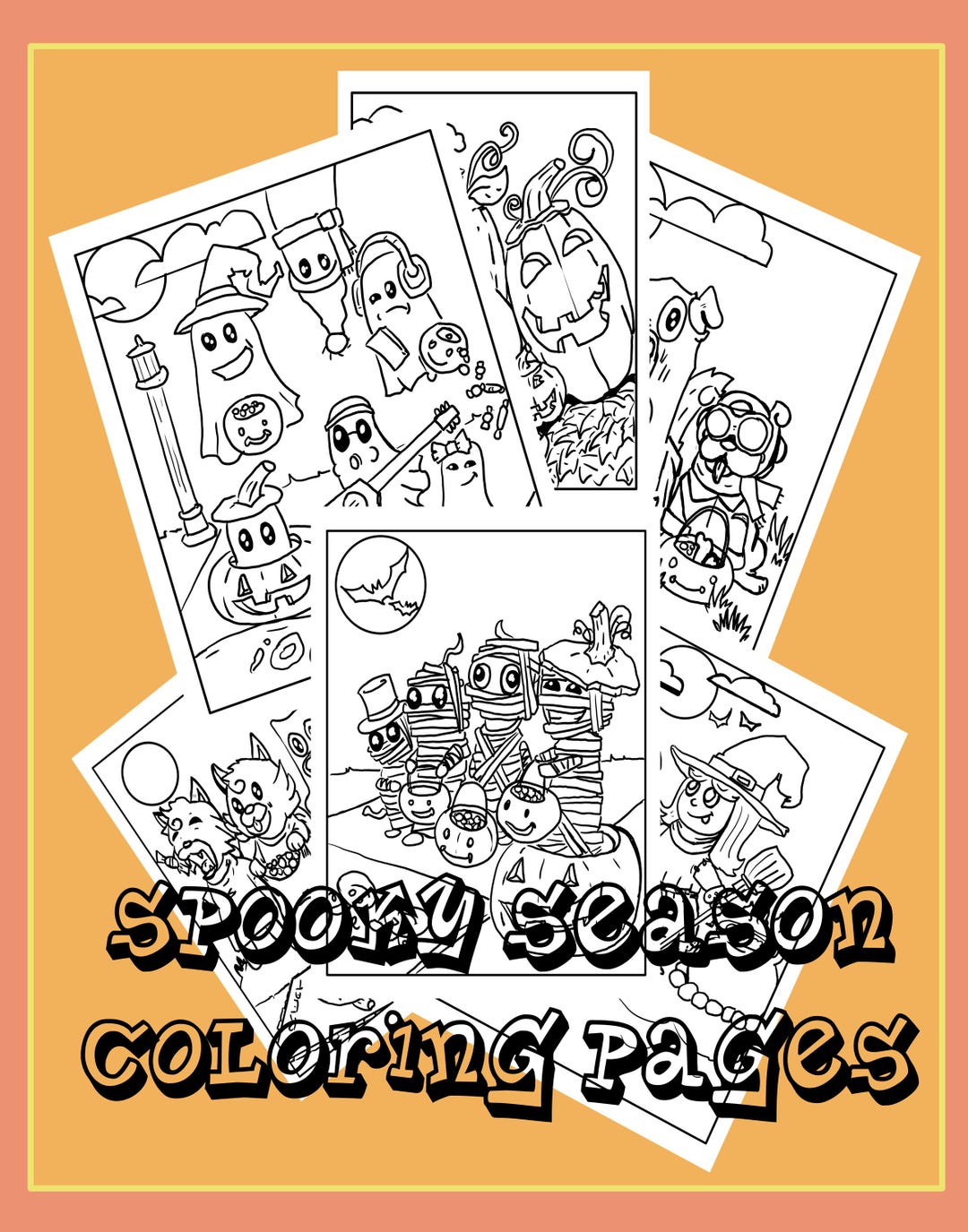 Halloween Coloring - Digital - Etsy