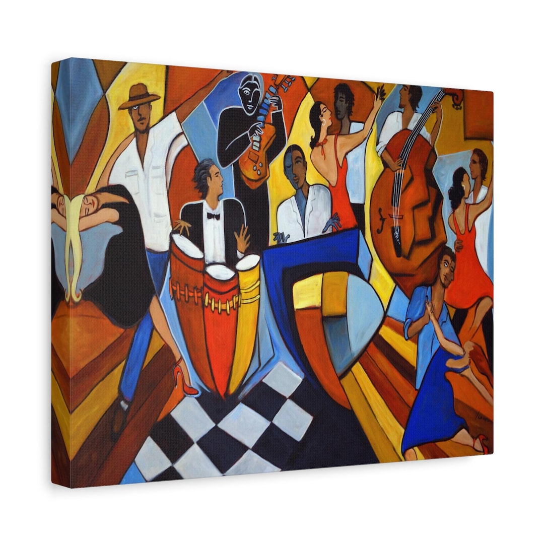 Vibrant Salsa Dancers Canvas Print, "salsito" Latine Music Wall Art - Etsy
