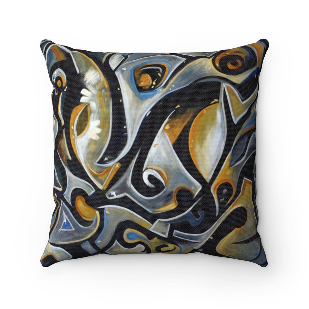 Decorative Throw Pillow bénedictions D'or Celestes From My Abstract ...