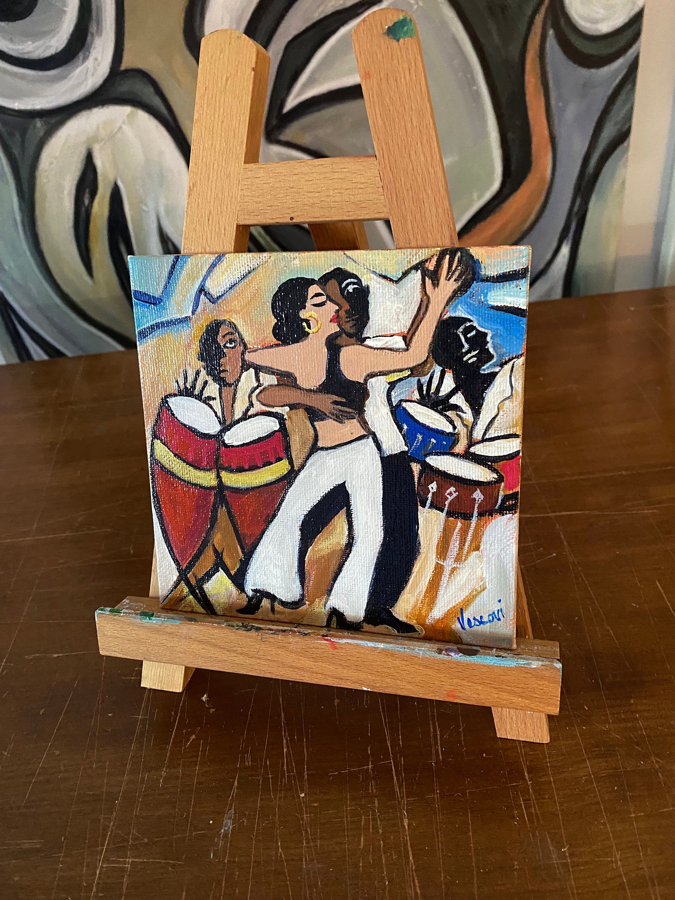 Los Bailarines, the Dancers, Original Acrylic Painting of Salsa Dancers ...