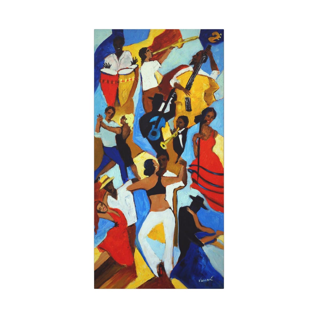 Vibrant Salsa Dancers Canvas Art Print, Latine Culture Wall Decor - Etsy